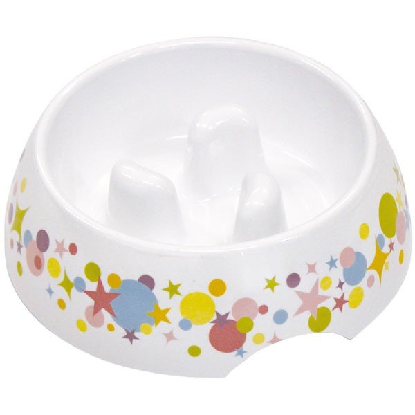 一気に食べられないからおなかにやさしい突起付きの食器。食事時間が約4倍ゆっくりに！。一気に食べられないからおなかにやさしい突起付きの食器。食事時間が約4倍ゆっくりに！原材料：メラミン、合成ゴム（PVC）。