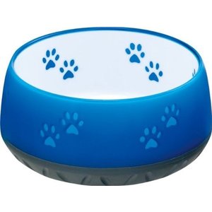 2層の硬質プラスチックの特殊成型により宝石のような透明感を実現したハイクオリティペットボウル。底にはスベリ止めのゴムが付いており適度な重さもありますので、安定してご利用頂けます原材料：プラスチック　合成ゴム。