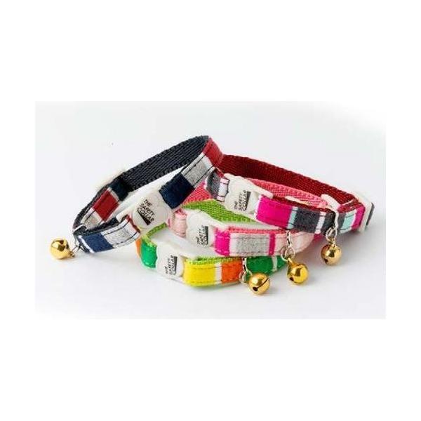 猫用セーフティー首輪。原材料：ナイロン。幅×奥行×高さ=10×10×140(mm)。パステルボーダー柄の猫用セーフティーカラー。