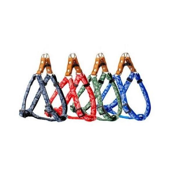 犬用軽便胴輪。原材料：ナイロン。幅×奥行×高さ=110×40×190(mm)。ペイズリー柄の犬用軽便胴輪。