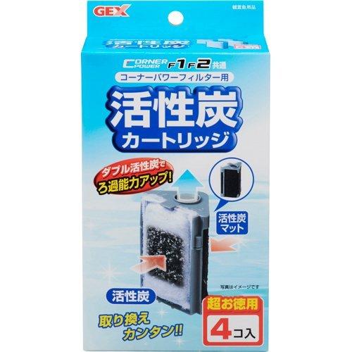 ●コーナーパワーフィルター用交換ろ過材です。原材料：ろ過材：PET、活性炭フレーム：PP。幅×奥行×高さ=95×45×175(mm)。●ダブル活性炭でろ過能力アップ！●通水性アップで効果長持ち！●取り換えカンタン！！●超お徳用4コ入。
