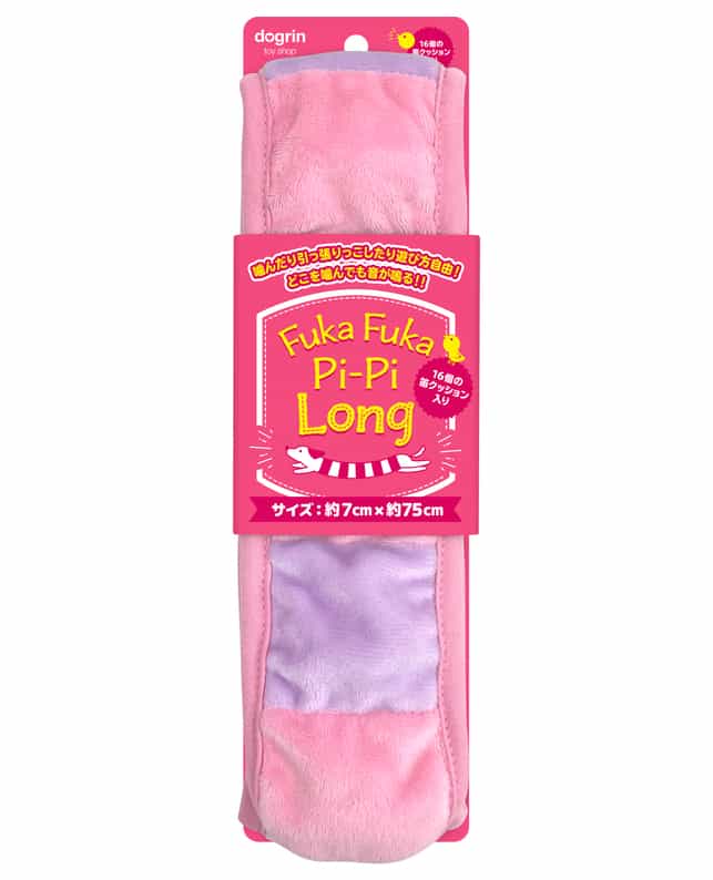 いろんな遊び方ができて楽しさ抜群です。とても柔らかな触り心地と噛み心地のおもちゃです。原材料：ポリエステル、EVA。幅×奥行×高さ=75×40×275(mm)。笛がたくさん入ったオモチャ！いろんなところで音がしてワンちゃん大興奮！。