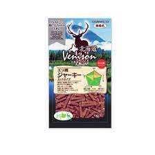 低脂肪、高タンパク質、鉄分、EPA、αリノレン酸が豊富。原材料：えぞ鹿肉、小麦粉、大豆たん白、小麦グルテン、食塩、ビタミンE、ソルビトール、品質保持剤（プロピレングリコール）、GDL、ポリリン酸NA、乳酸、保存料（ソルビン酸K、デヒドロ酢酸...