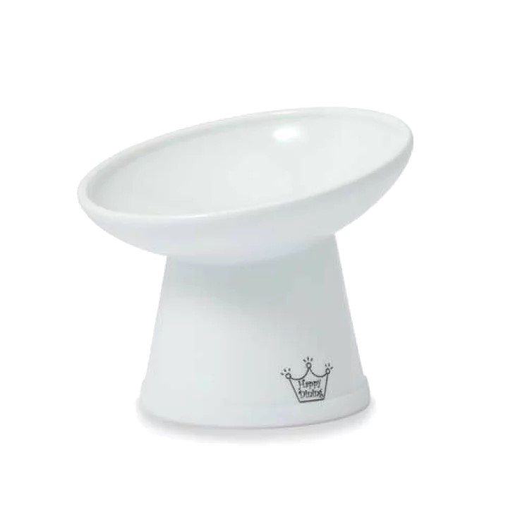 大人気の食器にフードが集まり食べやすい「斜めタイプ」が登場。原材料：磁器、シリコン。幅×奥行×高さ=155×145×135(mm)。大人気の食器にフードが集まり食べやすい「斜めタイプ」が登場。