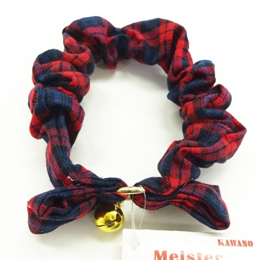 猫用飾り首輪。原材料：コットン。幅×奥行×高さ=100×35×100(mm)。引っ掛かっても安心。伸びる構造。