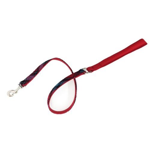 手元クッション付　お散歩用リード。原材料：ポリウレタン　コットン。幅×奥行×高さ=50×20×1000(mm)。手元クッション構造で手に優しい。