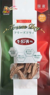 おやつとしてそのまま。原材料：牛タン肉。幅×奥行×高さ=110×15×205(mm)。至福のひととき！。