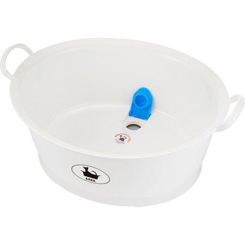 成猫でもスッポリ入るサイズ、便利な底栓付きで猫にストレスなくシャンプーすることができます。