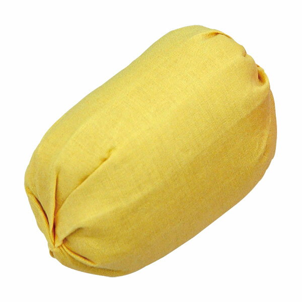 ベイルカラー玉 黄。サイズ：直径6cm、長さ8cm。重量：50g。素材：外被／綿、中身／おがくず。