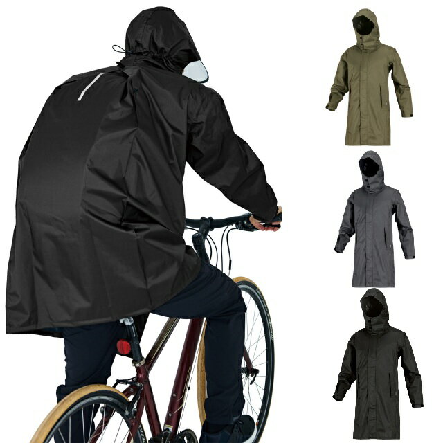 ●品番：7590 ●製品名：バッグインコート ●メーカー：カジメイク ●機能：防水、はっ水、透湿 ●特徴：収納フード、袖幅調節、ポケットあり ●素材：ポリエステル100％（TPUラミネート） ●カラー：58オリーブ　74チャコール　91ブラ...