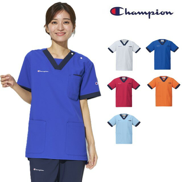 ●品番：HS-8151 HS-8152 HS-8153 HS-8154 HS-8155 ●製品名：プルオーバースクラブ 男女兼用 ●ブランド：Champion ●メーカー：オンワード商事 ●仕様：後ろ襟下にストラップ留めフラップ付き／左胸ポ...