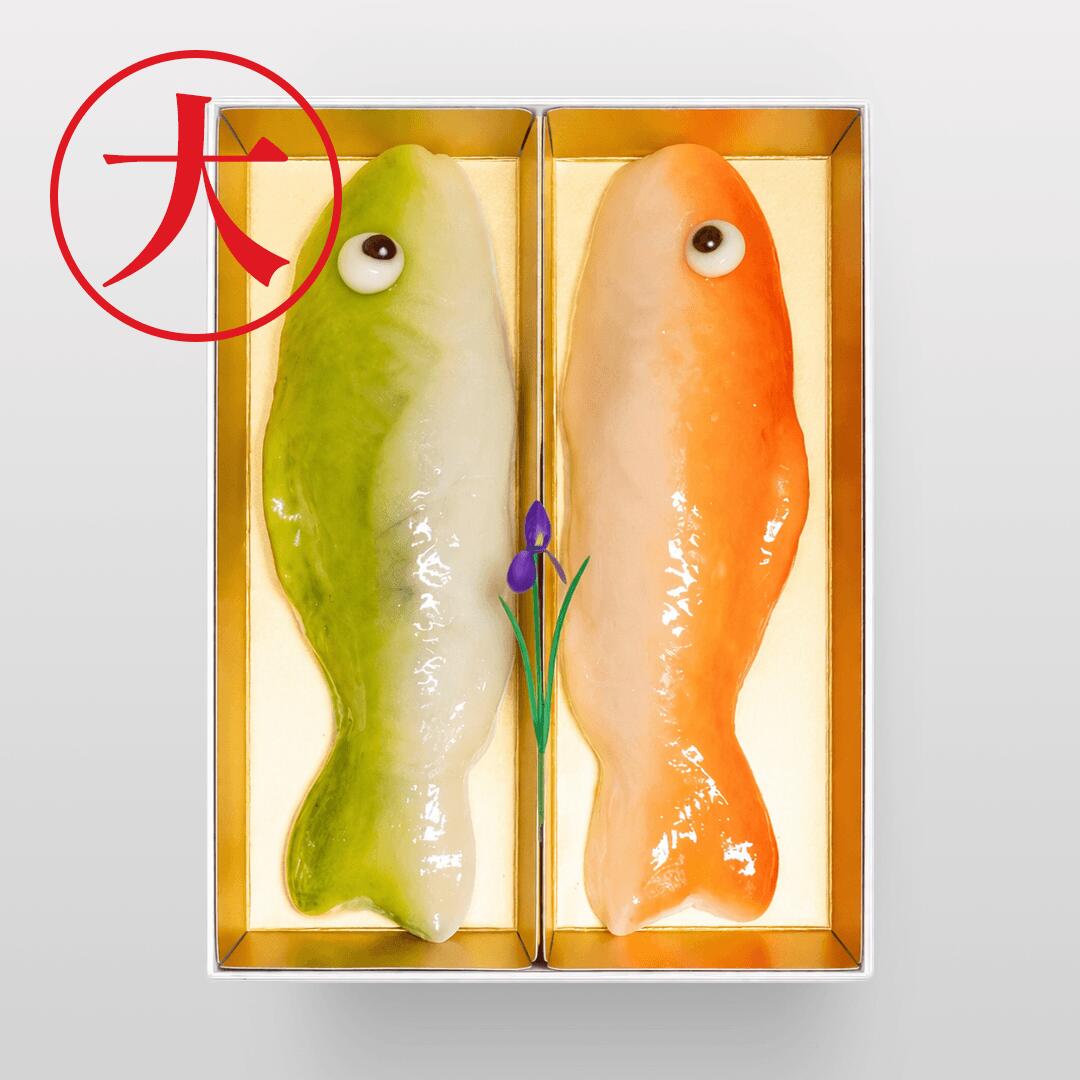 商品説明名称菓子・鯉餅菓子 原材料名 煎餅粉(国内製造)、砂糖、白餡、小豆餡、水飴、餅粉、寒天、塩えんどう豆/トレハロース、グルコマンナン、デキストリン、キサンタンガム、ローカストビーンガム、着色料（赤102、黄4）クチナシ色素(黄・青)賞...