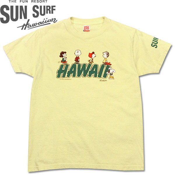 商品名 東洋エンタープライズ SUN SURF×PEANUTS（サンサーフ×ピーナッツ） コラボレーションTシャツ【HAWAII】 タイプ 155）イエローオフホワイトはこちら デザイン サンサーフとピーナッツのコラボレーションTシャツです...