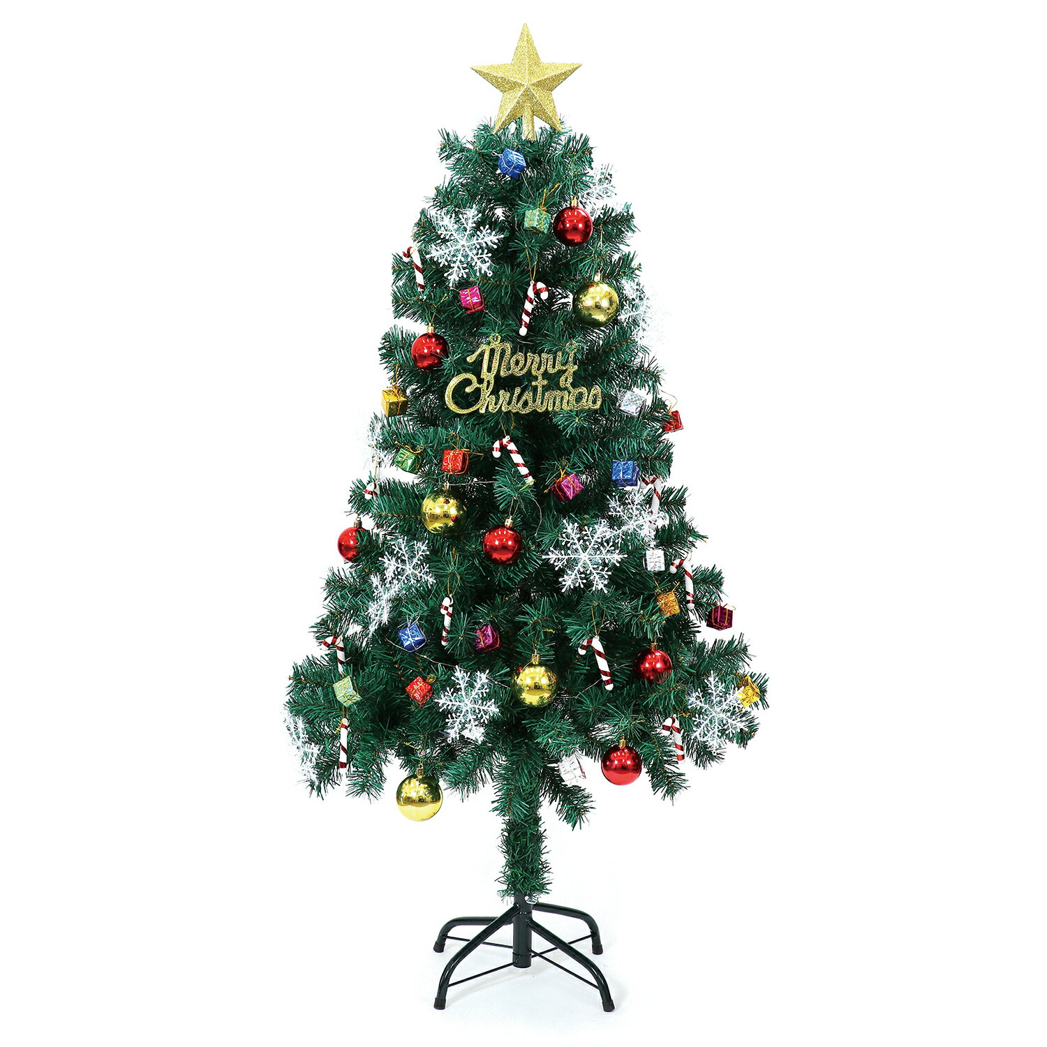 型番11790 商品説明オーナメント内容：メリークリスマスプレート×1、玉(ゴールド)×6、玉(レッド)×6、キャンディケイン×12、プレゼントキューブ×24、雪結晶×12、星×1、LEDイルミネーションライト×1 商品サイズ600×600...