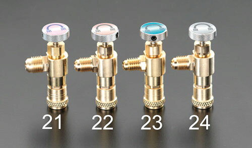 型番EA104AD-24 商品説明●メーカー…ロテックス（ROTEX）●型番…RP4101M●全長…57〜62mm●チャージホース先端に取付けて使用することにより冷媒の吹出しがなく安全に作業できます。●適用冷媒…R12・R22・R502等●...