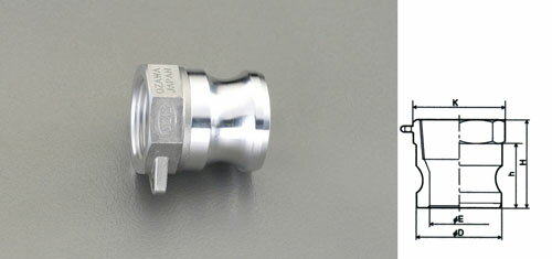 型番EA462BA-24 商品説明●材質…アルミニウム鋳物(AC4C-T6)●使用圧力…1.08MPa(11kgf/c)●使用温度…-30℃〜70℃●呼び径…65（2・1/2”)●ねじサイズ…PT2・1/2”●サイズ(mm)…D：76、E：...