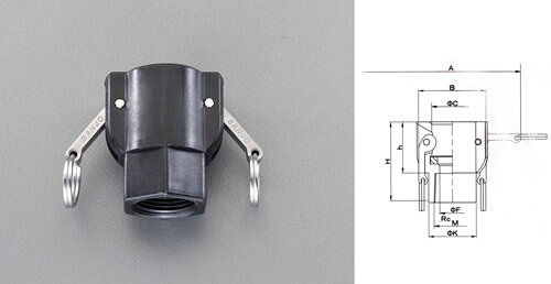 型番EA462BP-8 商品説明●材質…ポリプロピレン●耐圧…0.69MPa（7kgf/c）●呼び径…25（1”）●ねじサイズ…PT1”●サイズ(mm)…M：1B、A：125、B：65、φC：37、φF：23、K：43、h：46、H：73●...