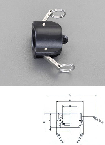 型番EA462BV-30 商品説明●材質…ポリプロピレン●耐圧…0.39MPa（4kgf/c）●呼び径…80（3”）●ねじサイズ…PT3”●サイズ(mm)…A：249、B：135、φC：93、L：15、h：59、H：74●重量…460g ★...