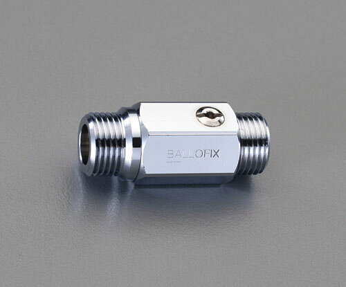 型番EA470FC-4R 商品説明●入口ねじ…R（PT）1/2”●出口ねじ…R（PT）1/2”●材質…本体：真鍮(クロムメッキ)●使用流体…水●最高圧力…1.0MPa(水圧)●六角穴径…3mm●使用温度…0〜100℃●狭い通路の配管に最適で...