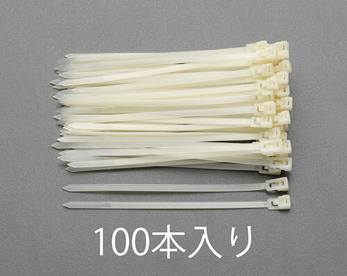 型番EA475ER-200 商品説明●全長…200mm●幅…4.5mm●最大径…50mm●厚み…1.2mm●材質…ナイロン66●ループ引張強度…22kgf●入数…100個●RoHS対応品●何度でも繰り返して使用できます。●使用温度範囲…−1...