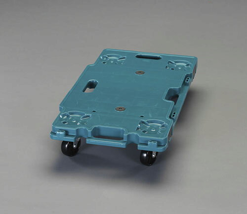 型番EA520AB-8G 商品説明●積載均等耐荷重…120kg●荷台サイズ…680×390mm●床高さ…125mm●重量…2.76kg●材質…ポリプロピレン●車輪径…75mm(4輪自在ナイロン車)●色…グリーン●段積み・クロス積み・連結が可...