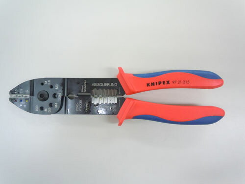 型番EA538K-1 商品説明●メーカー…KNIPEX（クニペックス）●型番…9721215●絶縁被覆付圧着端子、スリーブ用●圧着範囲…0.75〜1.5、1.5〜2.5、2.5〜6m●全長…215mm●ビスカッター付●ハンドル…プラスチック...