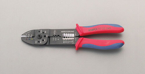 型番EA538K-4 商品説明●メーカー…KNIPEX（クニペックス）●型番…9722240●圧着範囲(絶縁端子・絶縁コネクター)…0.75〜1.5、1.5〜2.5、2.5〜6.0m●圧着範囲(幅6.3mm差込端子)…0.5〜1.5、1.5...