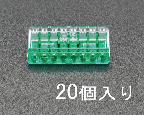 型番EA538PD-8 商品説明●差込線数…8●カラー…グリーン●定格…20A 300V●適用電線規格…銅単線φ1.6mm・φ2.0mm●サイズ…20.5×39.2×9.1(H)mm●電気用品安全法…〈PS〉E　JET（特定電気用品）●材質...