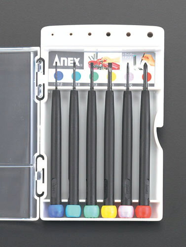 型番EA552ED 商品説明●メーカー…兼古製作所（Anex）●型番…900●〈セット内容〉…(＋)ドライバー：#00・#0(−)ドライバー：1.2・1.8・2.3・3mm●全長…112mm●ハンドル部には使いやすい回転キャップ付●ケースに...
