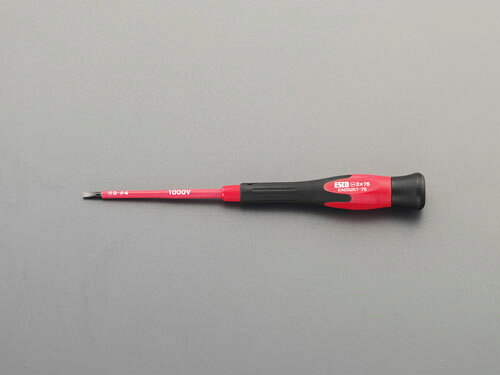 型番EA552ET-75 商品説明●メーカー…兼古製作所（Anex）●型番…3590●軸長…75mm●全長…145mm●刃幅×刃厚…(−)3.0×0.4mm●1000V絶縁●絶縁耐電圧試験済み（10KV × 10秒間の絶縁耐電圧試験を実施し...