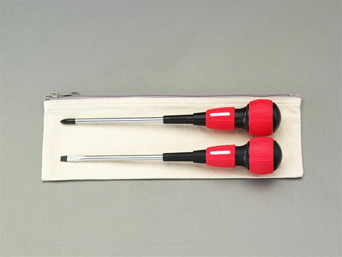 型番EA557AM-20 商品説明●2本組●（＋）ドライバー…先端×軸径：#2×6.3mm、軸長：150mm●（−）ドライバー…刃幅×刃厚：6.0×0.9mm、軸長：150mm●キャンバス工具袋付…EA925MC-12A（300×100mm...