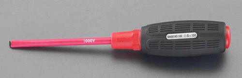 型番EA557AT-100 商品説明●耐電圧…1000V●刃幅×刃厚(mm)…(-)5.0×0.9●軸長…100mm●安全性と耐久性向上のための2重絶縁被膜●グリップエンドは握りやすい六角形状●ハンドルはポリオレフィン系樹脂製で滑りにくく力...