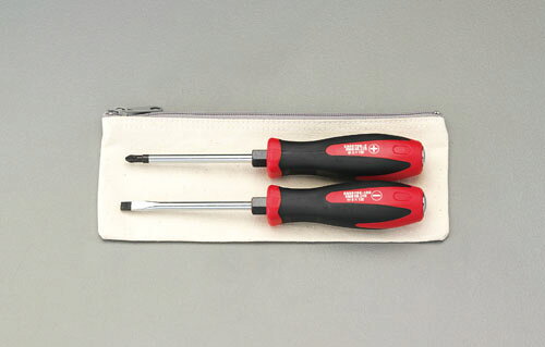 型番EA557DE-10 商品説明●2本組●（＋）ドライバー…先端×軸径：#2×6.3mm、軸長：100mm●（−）ドライバー…刃幅×刃厚：6.0×1.0mm、軸長：100mm●打撃できる貫通柄タイプ●手元六角付でスパナ・レンチの併用でトル...