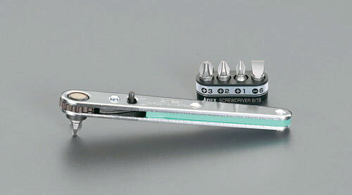 型番EA562-10 商品説明●メーカー…兼古製作所（Anex）●型番…425-5B●〈セット内容〉…6点●ラチェットハンドル…110mm●ビット…(＋)＃1・＃2×2本・＃3・(−)6mm●ハンドル六角シャンク…1/4”●ラチェット左右切...