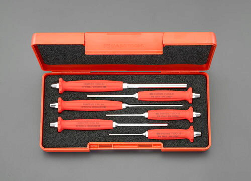 型番EA572AF 商品説明●メーカー…PBSWISSTOOLS●型番…PB758.SET●先端径…2・3・4・5・6・8mm●クロムバナジウム鋼●グリップ付で打撃の振動と衝撃を抑えます。●軸長が長く奥まった箇所での打ち込みに最適です。●ケ...