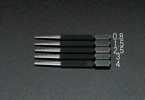 型番EA572HB-4 商品説明●全長…100mm●先端径…4mm●材質…工具鋼(焼き入れ、焼き戻しの熱処理を行っています)●ヘッド部分は正方形で打撃しやすい形状になっています●ヘッド部分に先端径が記載されています●滑り止め付 ★注意事項★...