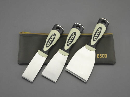 型番EA579BF 商品説明●仕様…3本セット(袋付)●セット内容…(刃幅×全長)・38×200mm・51×200mm・76×207mm●刃材質…ハイカーボンスチール●腰の硬さ…硬●ハンマーヘッド付●ソフトグリップハンドル●工具袋は予告無く...