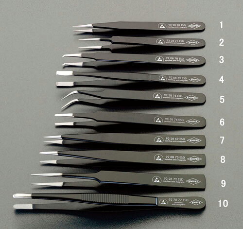 型番EA595EE-3 商品説明●メーカー…KNIPEX（クニペックス）●型番…920878ESD●材質…ステンレス製●全長…120mm●先端…曲・平●先端幅…1mm●先端厚…0.6mm ★注意事項★商品画像に複数商品が載っており、番号やア...