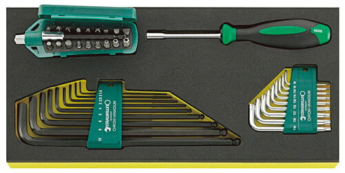 型番EA612TA-38 商品説明●〈セット内容〉…38点●トレーサイズ…175×350×45(H)mm●六角棒レンチセット(ボールポイント付)(mm)…1.5・2・2.5・3・4・5・6・8・10●TORXレンチセット…T8・T9・T10...
