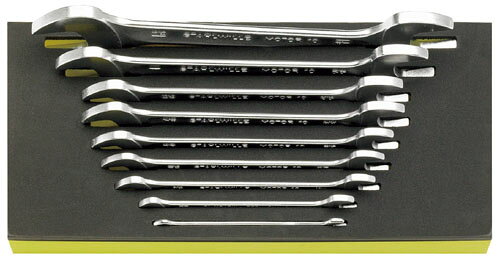 型番EA612TD-2 商品説明●〈セット内容〉…9点●トレーサイズ…175×350×70(H)mm●材質…クロム合金鋼●両口スパナ…1/4”×5/16”、3/8”×7/16”、1/2”×9/16”、19/32”×11/16”、5/8”×3...
