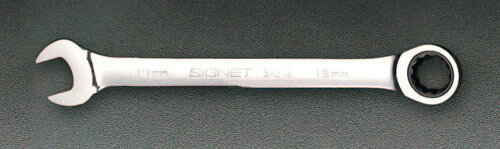 型番EA614DA-7 商品説明●対辺…7mm●全長…133mm●厚み…6.3×6.7mm●重量(g)…33●ラチェットギア数…60●材質…クロムバナジウム鋼●12ポイント●ミラー仕上げ●めがね部分にラチェット構造を取り入れたコンビネーショ...