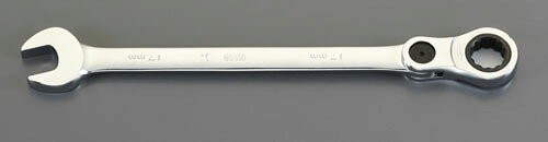 型番EA614DC-15 商品説明●12ポイント●サイズ…15mm●全長…247mm●材質…クロムバナジウム鋼●ラチェット部、首が180°回転します。●手元のロックボタンによって13箇所での角度調整、固定が可能●狭い奥まった箇所等への使用に...