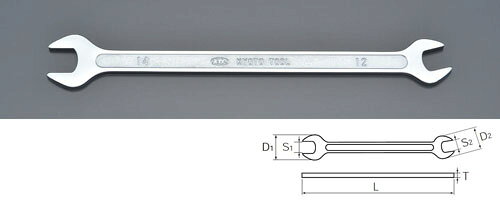 型番EA615AB-5 商品説明●サイズ… S1×S2：17×19mm D1：36mm D2：40mm T：4.5mm L(全長)：235mm●重量…120g●材質…工具鋼●厚みの少ないデザインの為、狭い箇所での作業に威力を発揮します。 ★...