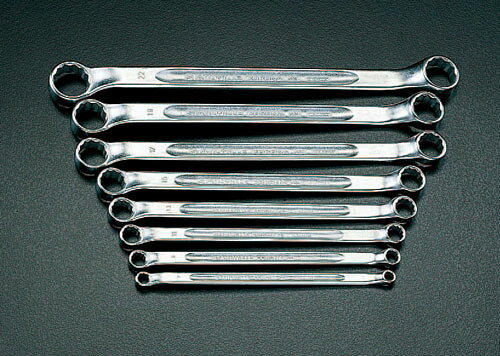 型番EA616GC 商品説明●＜セット内容＞…8本組6×7・8×9・10×11・12×13・14×15・16×17・18×19・20×22mm●重量(g)…870●材質…クロム合金鋼●10°タイプ●メガネ部のオフセットが10°のオーソドック...