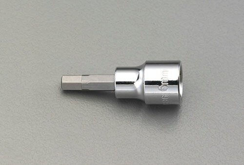 型番EA617DM-2.5 商品説明●差込角…3/8”●対辺(mm)…2.5●全長…49mm●軸長…23mm●外径…17.5mm●重量(g)…33.5●キャップボルト・止めねじの開け閉めに●各部サイズ…●全長(L1；mm)：49●軸長(L2...