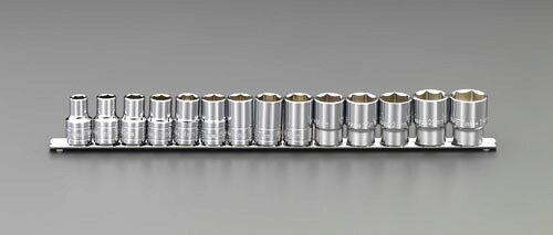 型番EA617DX-1 商品説明●差込角…1/2”●対辺(mm)…10・11・12・13・14・15・16・17・18・19・20・21・22・24mm(14個組)●外径…15〜32mm●全長…38〜40mm●ボルト・ナットを傷めにくい面接...