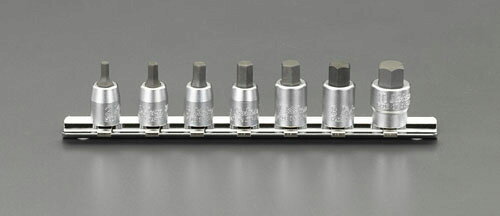 型番EA618AT 商品説明●＜セット内容＞…7点●差込角…1/4”●対辺…3mm、4mm、5mm、6mm、7mm、8mm、10mm●ソケット全長…25mm●レール長さ…150mm ★注意事項★商品画像に複数商品が載っており、番号やアルファ...