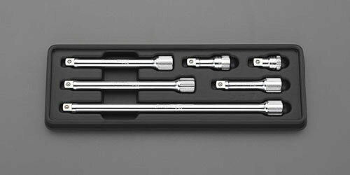 型番EA618BB-0 商品説明●＜セット内容＞…6本組セット●全長…32mm、50mm、75mm、125mm、150mm、250mm●付属品…トレー●差込角…3/8”●トレーサイズ…300×100×20(H)mm●重量…670g●材質…本...