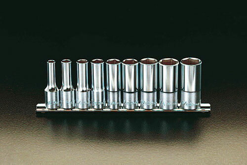 型番EA618BP-2 商品説明●差込角…3/8”●対辺(インチ)…1/4・5/16・3/8・7/16・1/2・9/16・5/8・11/16・3/4（9個組）●全長…55mm●6ポイントソケット ★注意事項★商品画像に複数商品が載っており、...
