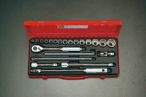 型番EA618C-10 商品説明●＜セット内容＞…22点●差込角…1/2”●ソケット（12角）…9・10・12・13・14・15・16・17・18・19・21・23・26・29・32mm●ユニバーサルジョイント●ラチェットハンドル…250m...